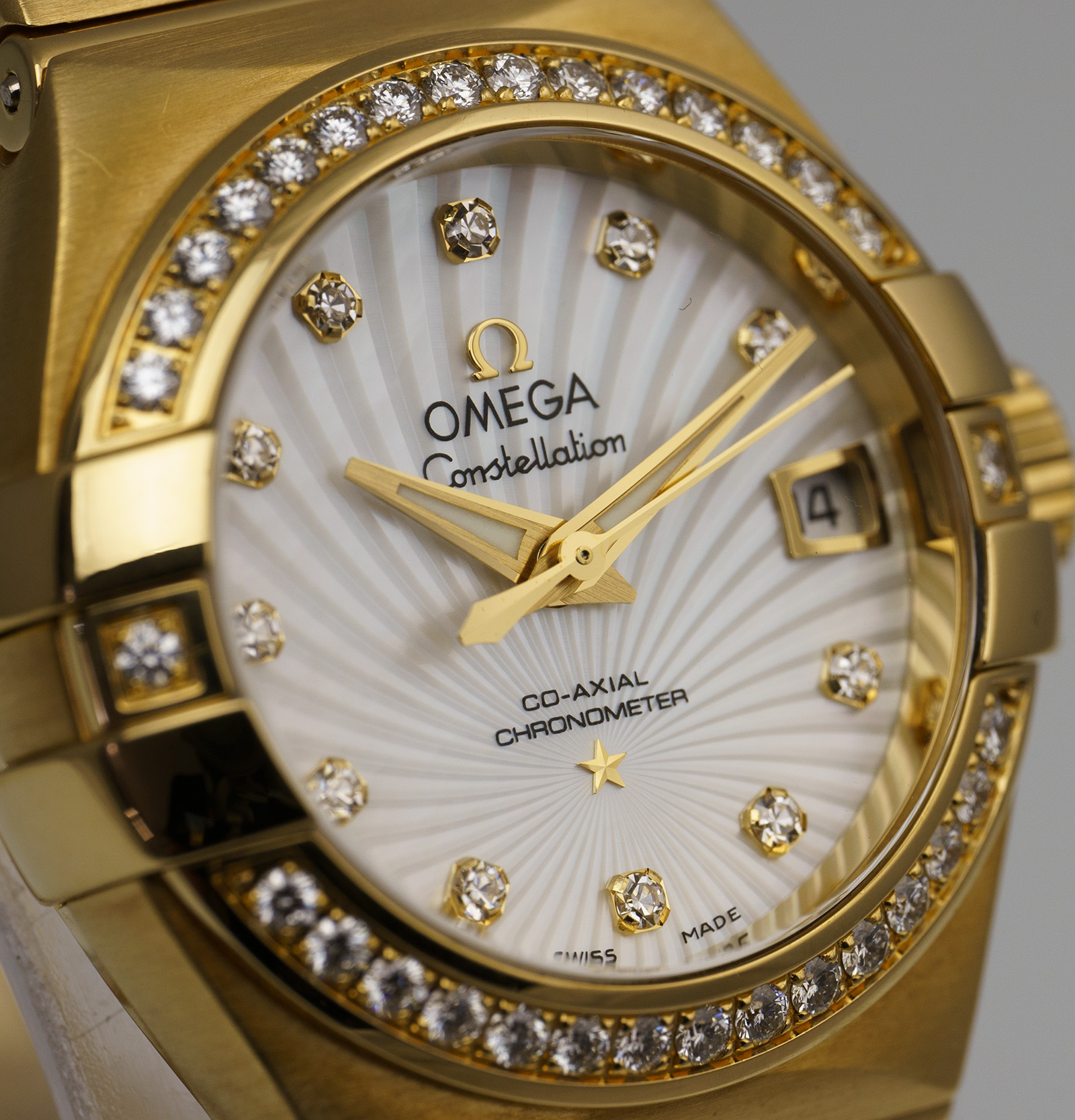 Omega Constellation Co‑Axial 18K Yellow Gold Diamond - LeSabre